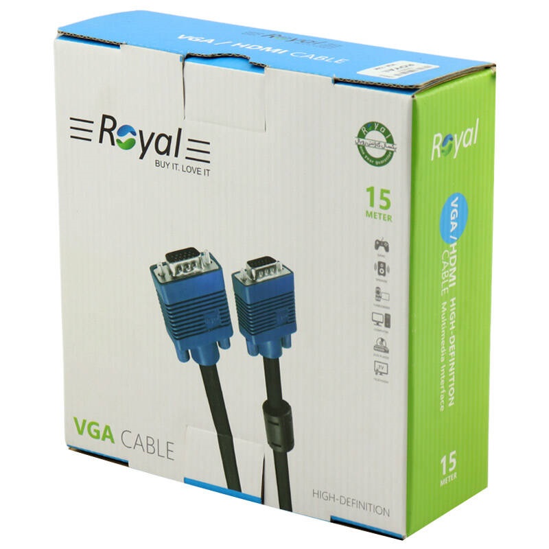 کابل VGA رویال به طول 15 متر - فروشگاه آونگ رایانه